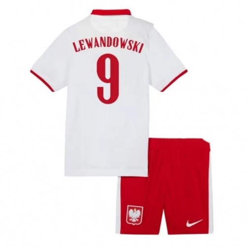 Maillot de Foot Pologne Robert Lewandowski 9 Enfant Domicile UEFA Euro 2020