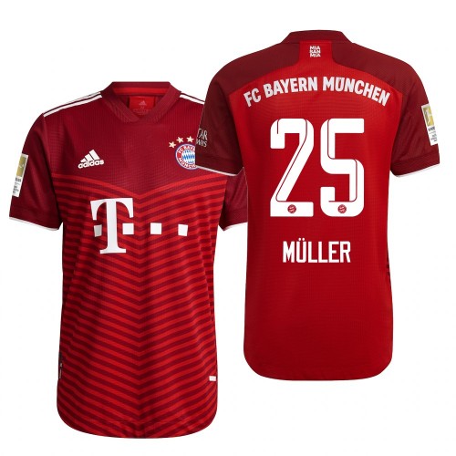 Maillot de Foot FC Bayern Munich Thomas Muller 25 Domicile 2021-2022